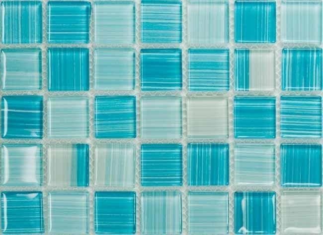 CRYSTAL GLASS TILE LIGHT AQUA BLEND - 4CSBVV31 – Pool Depo