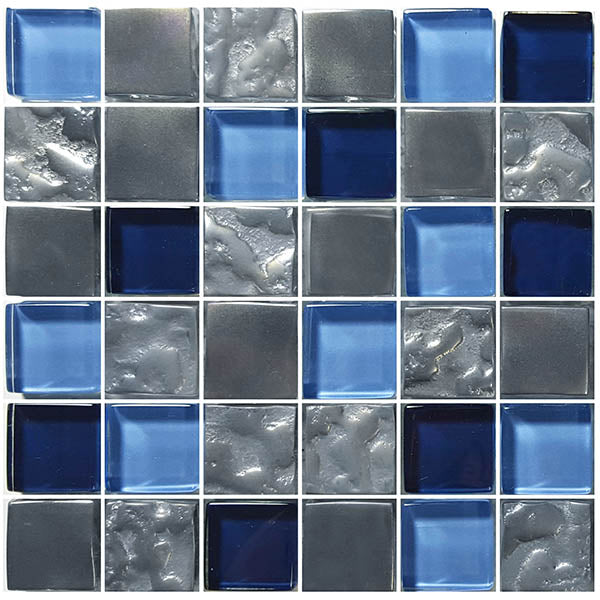 Glass tile - blue blend 1" x 1" - gx82323b16 – Pool Depo