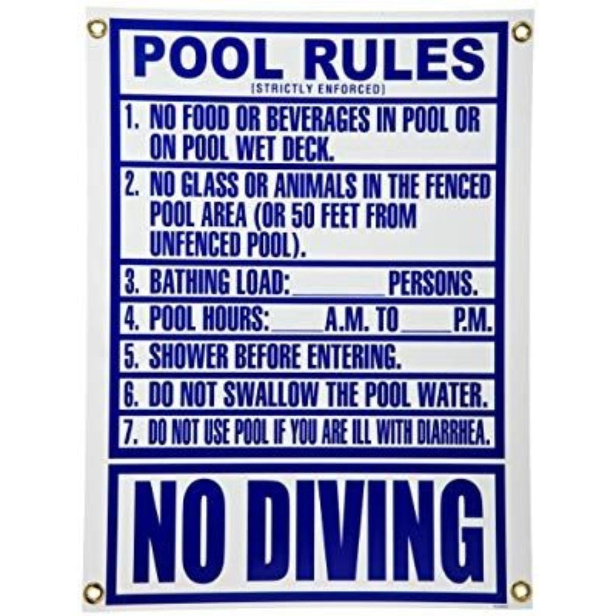 Pentair sign pool rule (florida) 24 x 42 - r234800 – Pool Depo